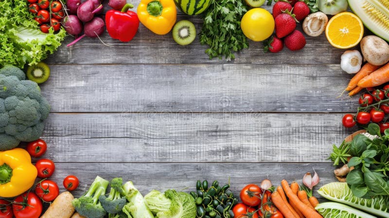 Healthy Food Store Advertisment Background with Copy Space Stock Photo ...