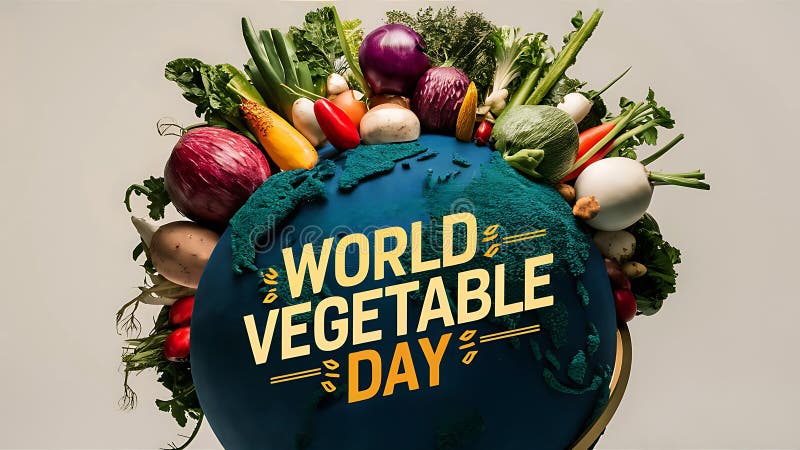 A Healthy Food World Vegetable Day Stock Illustration - Illustration of ...
