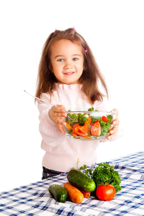 Kid Holding Paper Grocery Bag Full of Vegetables Milk, Bread. Happy ...