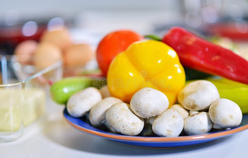 Healthy Foods are on the Table in the Kitchen Stock Photo - Image of ...