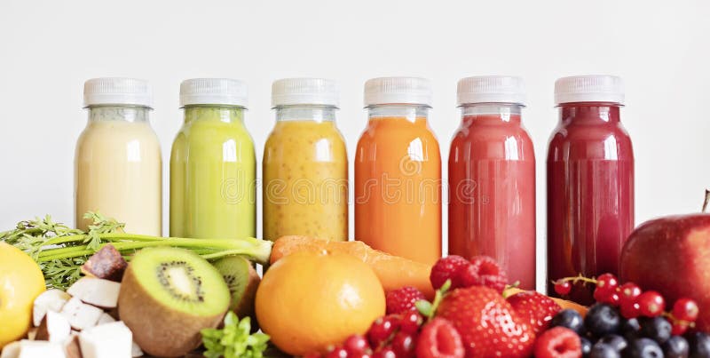 Healthy Fresh Fruit and Vegetable Smoothies with Assorted Ingredients ...