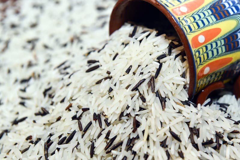 Healthy and Fresh Raw Rice in a Ceramic Cup. Stock Image - Image of ...