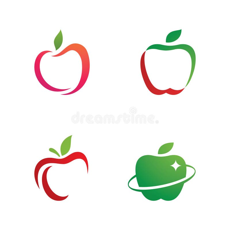 Healthy Fruit Apple Logo Illustration Stock Vector - Illustration of ...