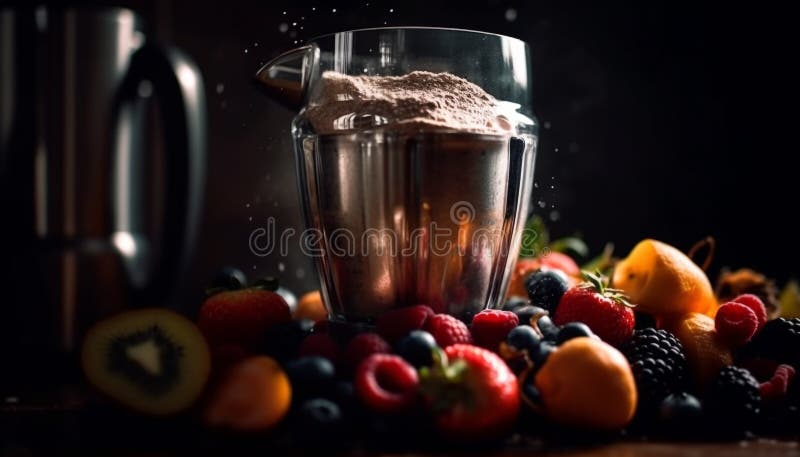 Healthy Fruit Cocktail Raspberry, Strawberry, Blueberry, Orange ...