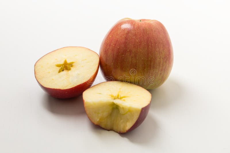 Healthy Fruit. Red Apple. a Halved Apple Stock Image - Image of ...