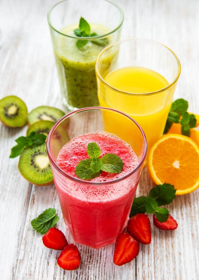 Healthy fruit smoothies stock image. Image of drink - 142913355