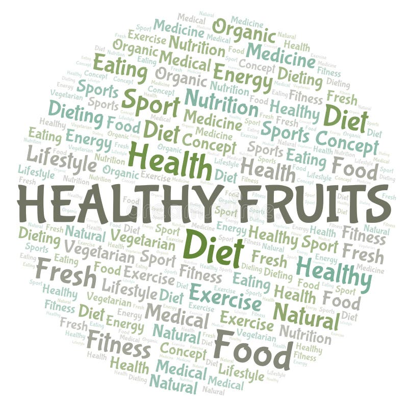 Healthy Fruits word cloud. stock illustration. Illustration of fruits ...