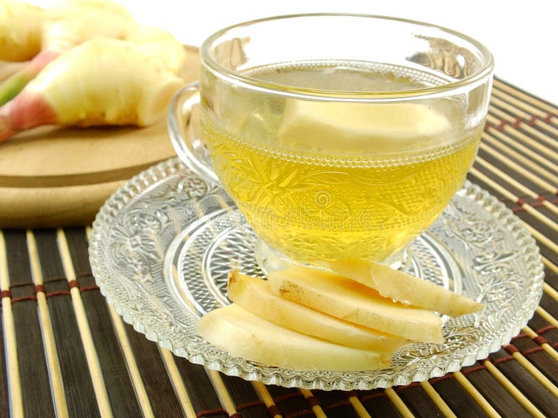 Healthy Ginger Tea in Transparent Tea Cup Stock Photo - Image of root ...
