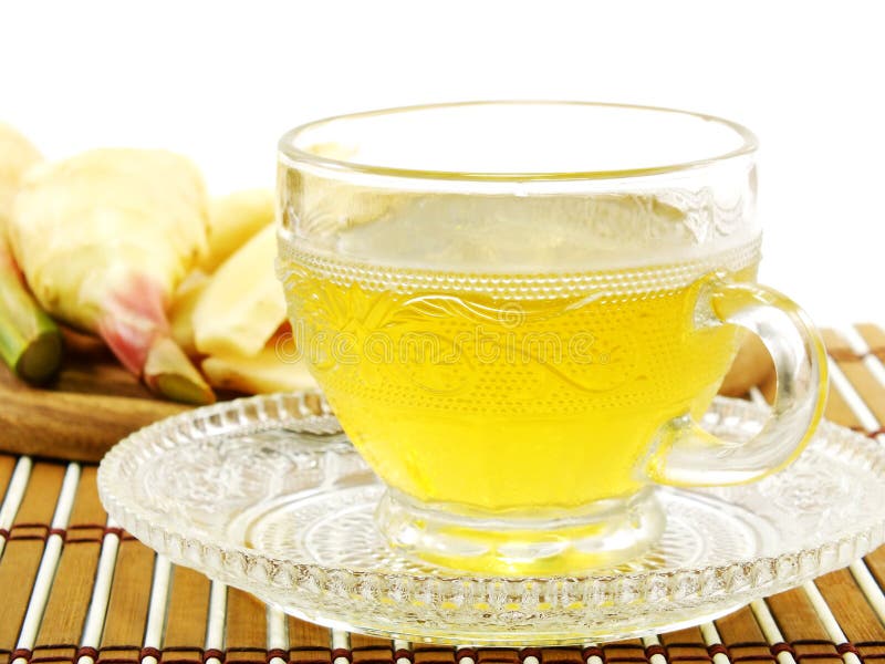 Healthy Ginger Tea in Transparent Tea Cup Stock Photo - Image of plant ...