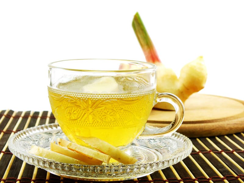 Healthy Ginger Tea in Transparent Tea Cup Stock Photo - Image of ...