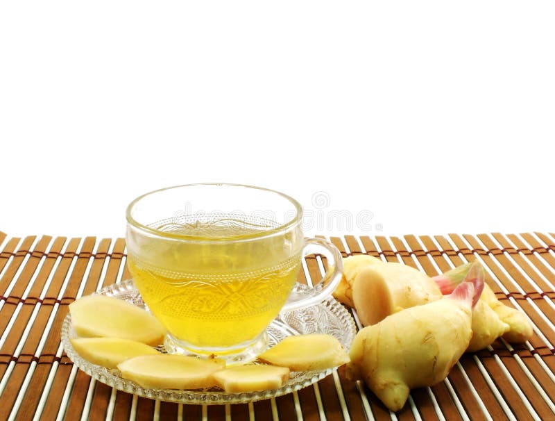 Healthy Ginger Tea in Transparent Tea Cup Stock Image - Image of ...