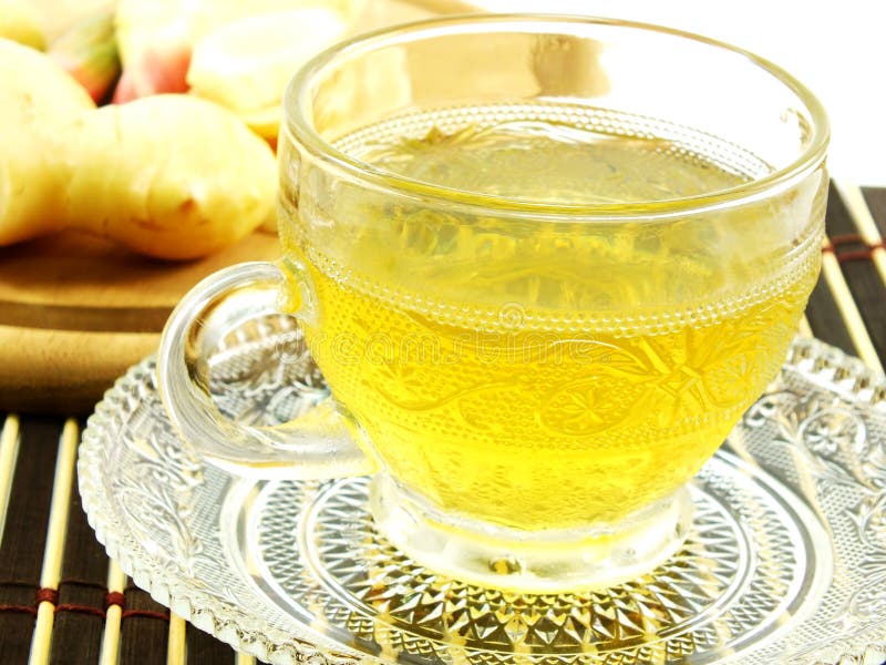 Healthy Ginger Tea in Transparent Tea Cup Stock Image - Image of food ...