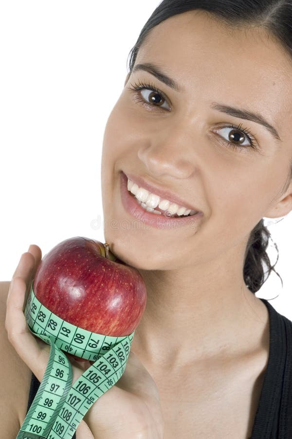 Healthy girl stock image. Image of centimeter, apple, diet - 2540127