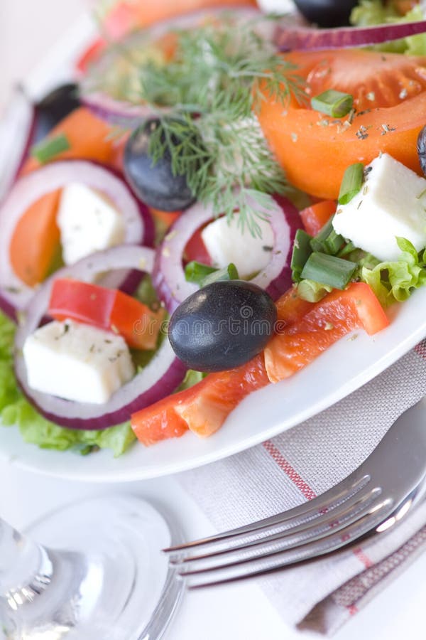 Healthy greek salad stock image. Image of meal, greek - 18507717