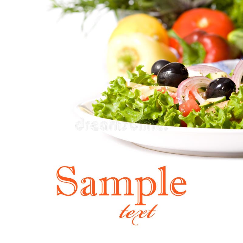Healthy greek salad stock image. Image of macro, green - 20617237