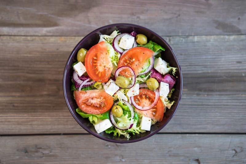 Healthy greek salad stock photo. Image of feta, meal - 68075880
