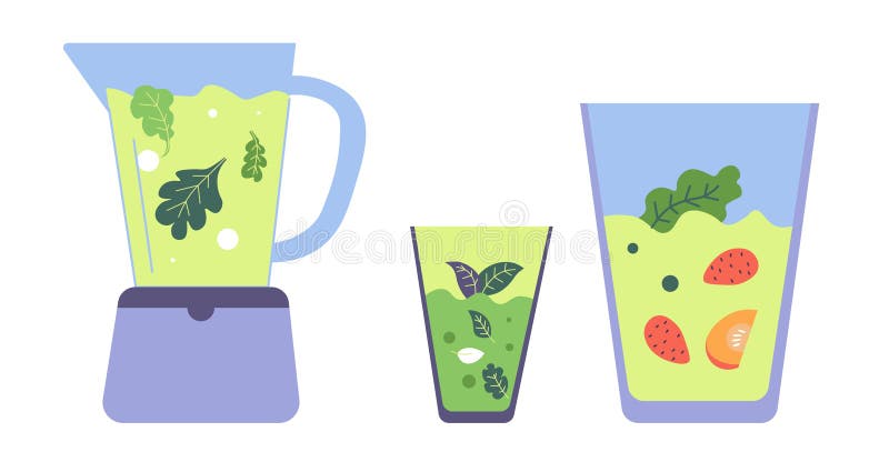 Healthy Green Smoothie Vector Illustration Stock Vector - Illustration ...