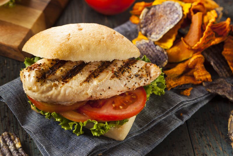 Healthy Grilled Chicken Sandwich Stock Image - Image of meat, toast ...