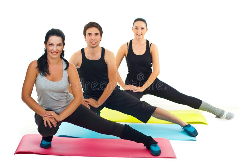 Healthy Group of People Doing Fitness Exercises Stock Photo - Image of ...