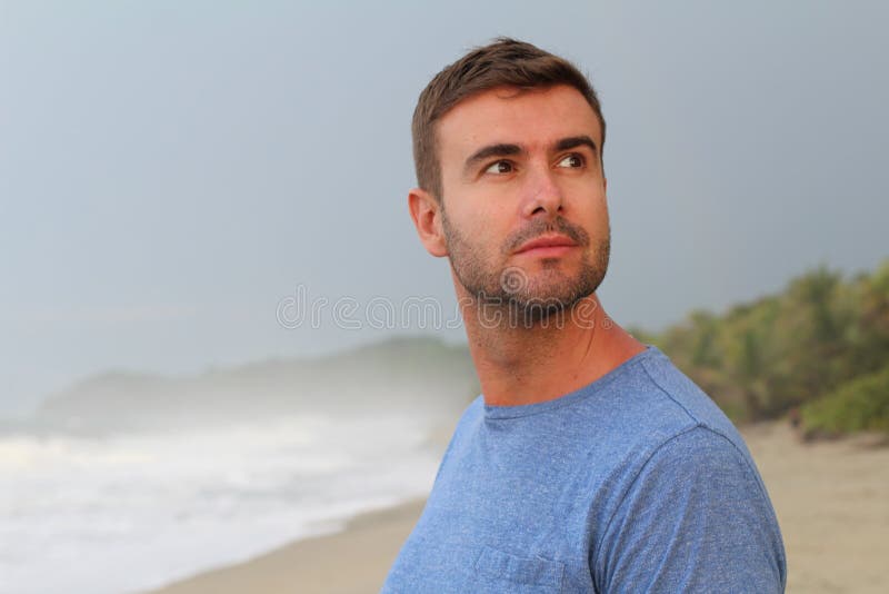 Healthy Guy Smiling at the Beach Stock Image - Image of outdoor ...