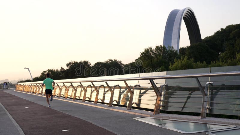 Healthy Guy Sprinter Running Outdoor in the Morning, Run Stock Footage ...