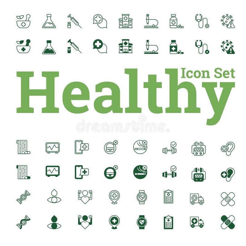 Healthy Habits: Icon Set for Wellness Stock Vector - Illustration of ...