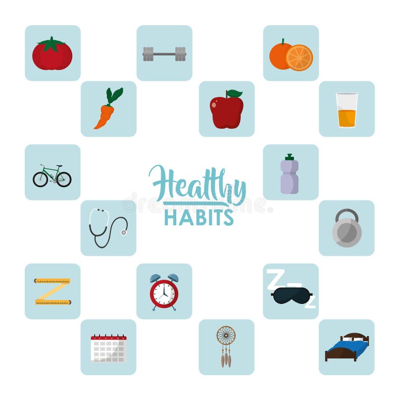 Healthy habits infographic stock vector. Illustration of motivation ... Healthy habits infographic stock vector. Illustration of motivation ...