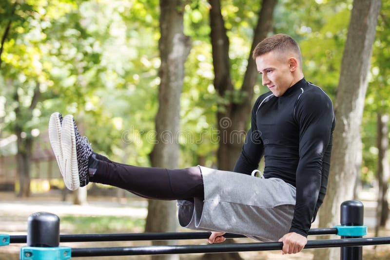 Healthy Handsome Active Man with Fit Muscular Body Doing Workout ...