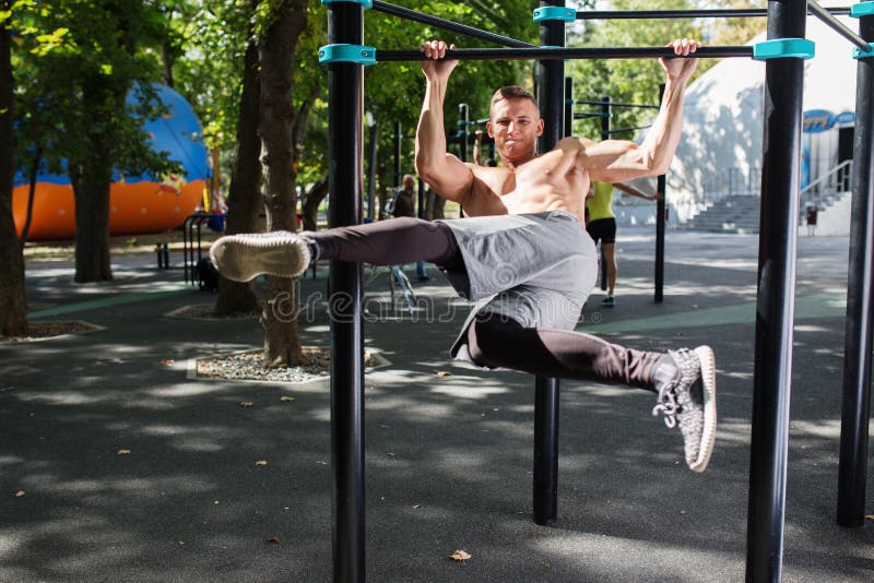 Healthy Handsome Active Man with Fit Muscular Body Doing Workout ...