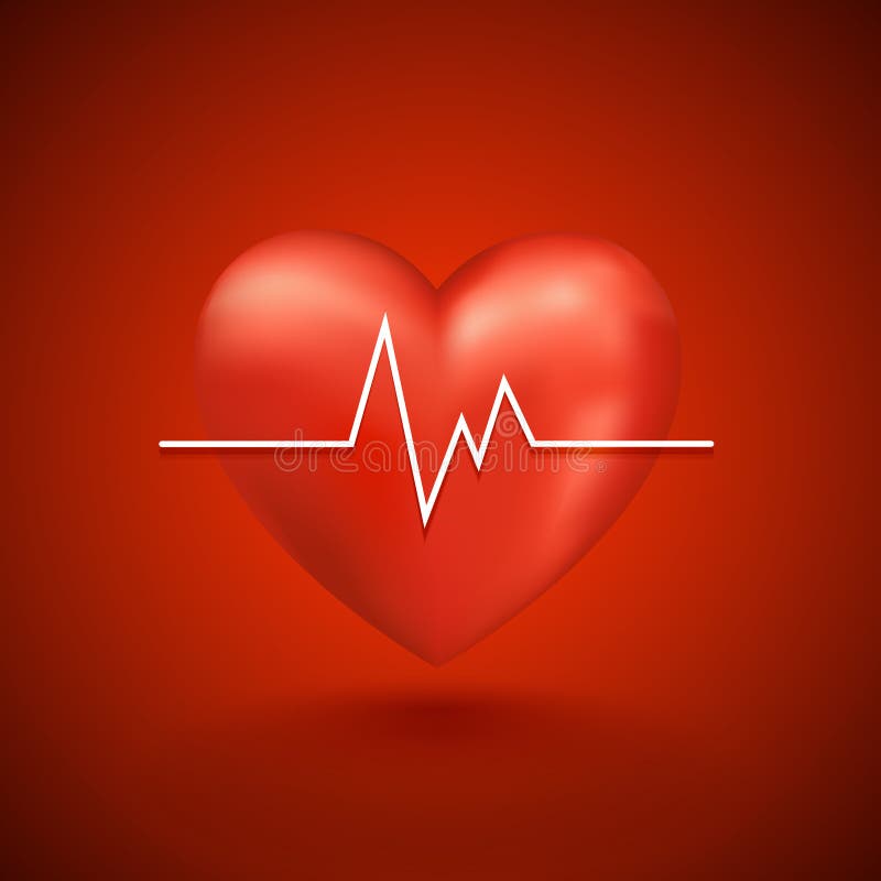 Human heart with beat - stock illustration. Illustration of medicine ...