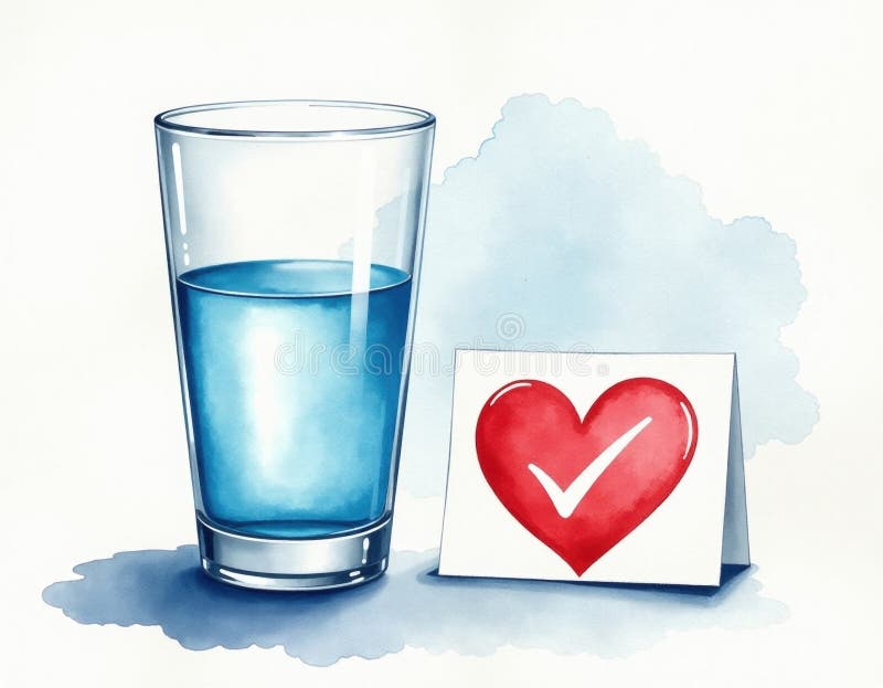 Healthy Heart, Hydrated Life Stock Illustration - Illustration of ...