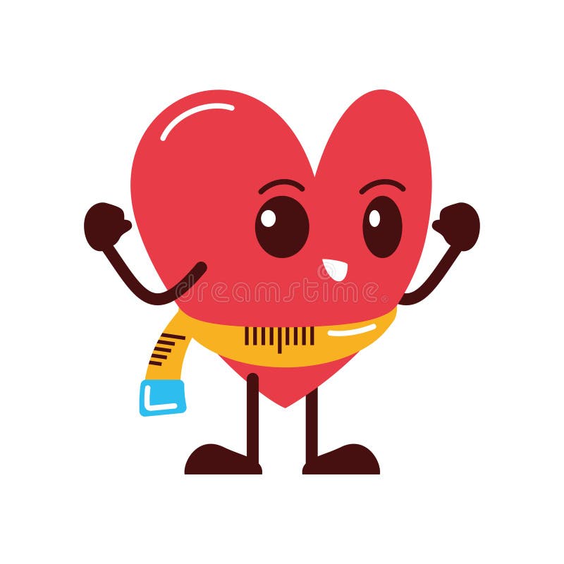 Healthy Heart with Measuring Tape Icon Stock Illustration ...