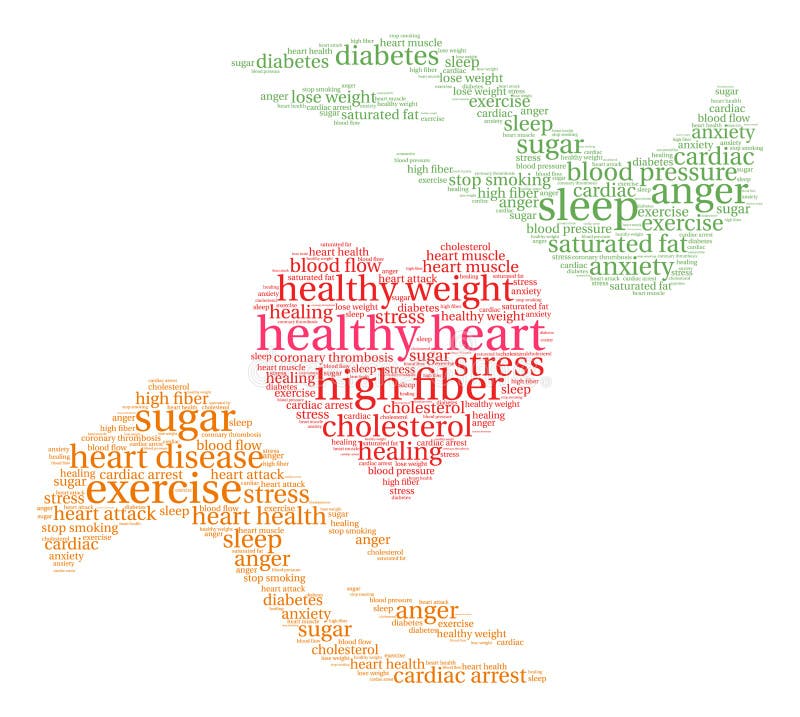Healthy Heart Word Cloud stock vector. Illustration of exercise - 98387811