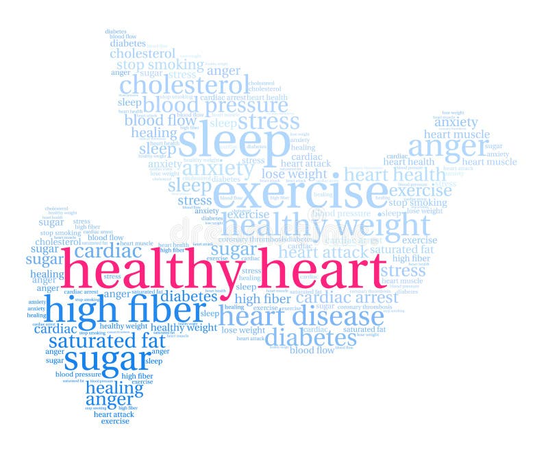 Healthy Heart Word Cloud stock vector. Illustration of healing - 99074596