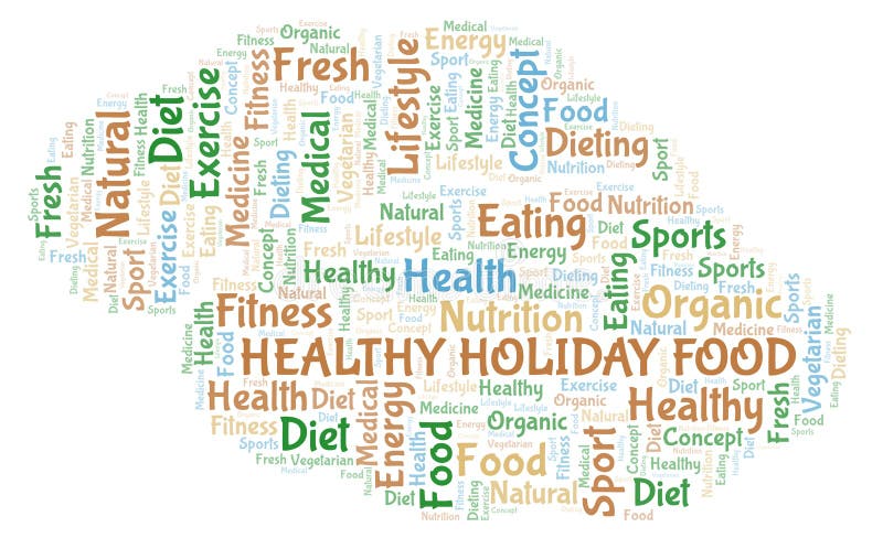 Healthy Holiday Food Word Cloud Stock Illustration - Illustration of ...