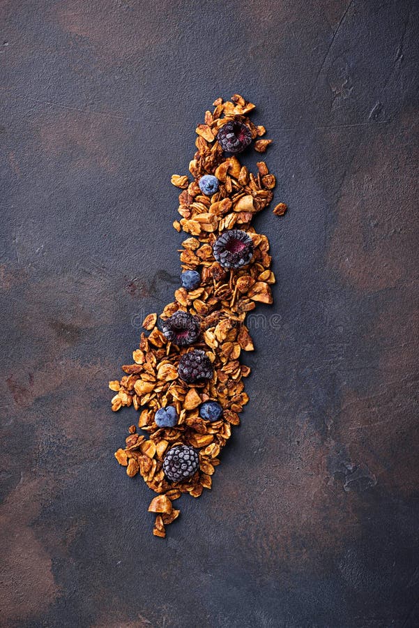 Healthy Homemade Granola with Berries Stock Image - Image of berry ...