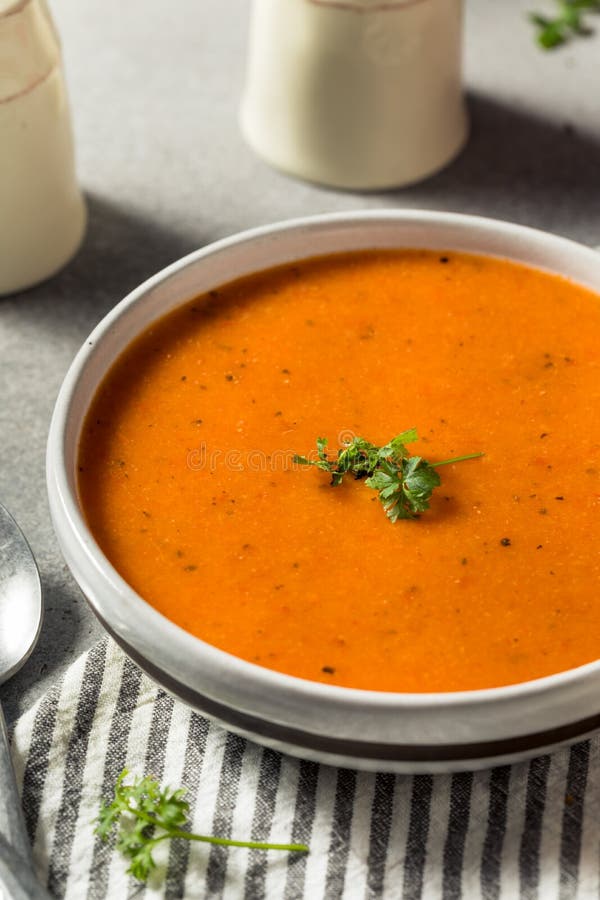 Healthy Homemade Red Bell Pepper Soup Stock Photo - Image of cuisine ...