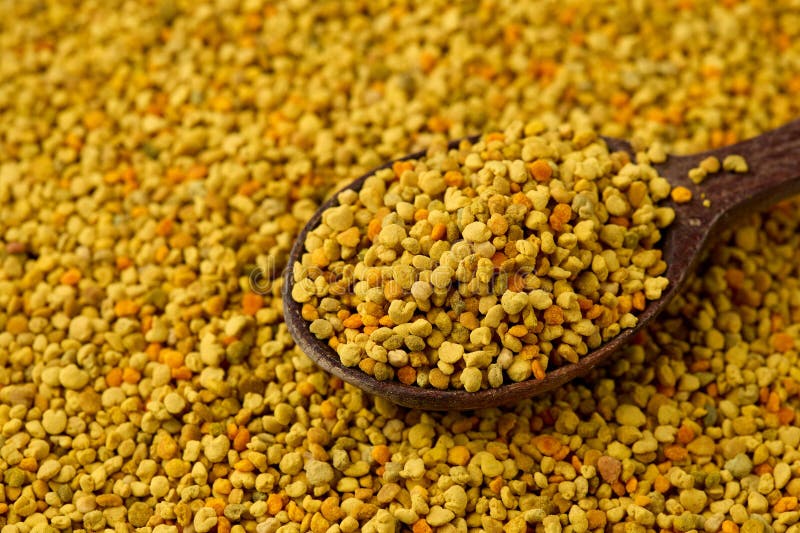 Healthy Honey Bee Pollen Grains, Background Stock Photo - Image of ...
