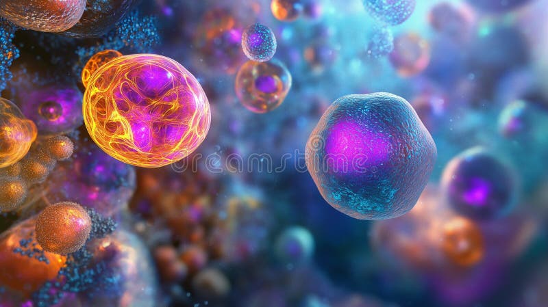 Healthy Human Cell with Its Nucleus Stock Image - Image of bacteria ...