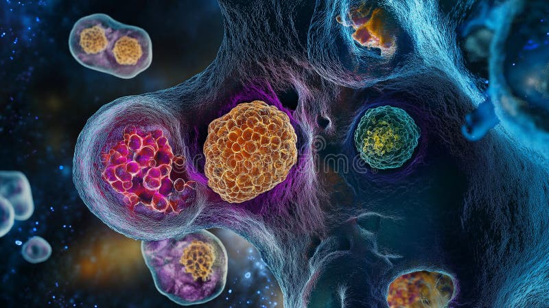 Healthy Human Cell with Its Nucleus Stock Photo - Image of normal ...