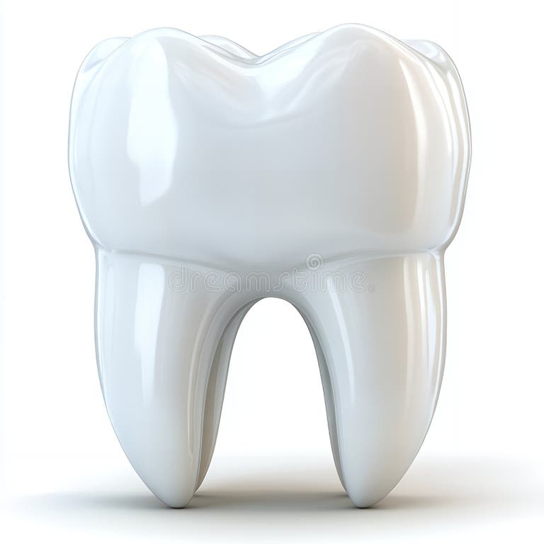 Healthy Human Tooth 3D Render Perfect White Enamel and Structure Stock ...