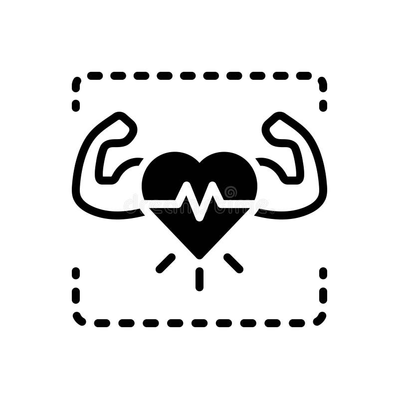 Black Solid Icon for Healthy, Robust and Cardiac Stock Vector ...