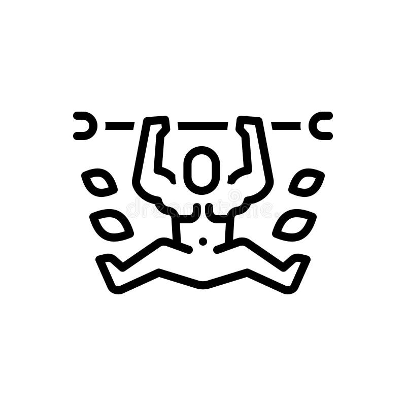 Black Line Icon for Healthy, Robust and Fitness Stock Illustration ...