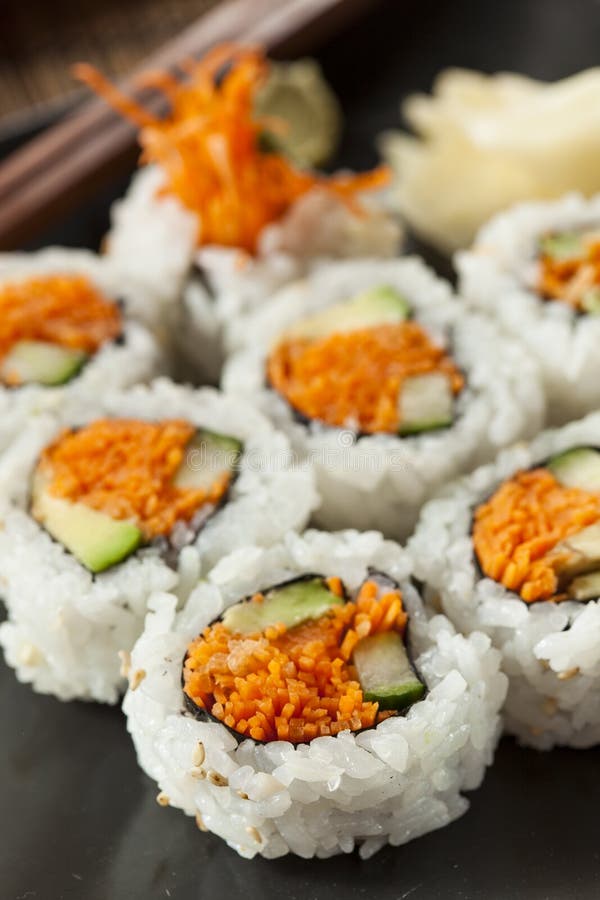 Healthy Japanese Vegetable Maki Sushi Roll Stock Photo - Image of ...