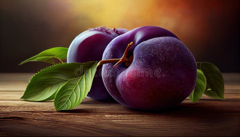 Healthy, Juicy Organic Plums Stock Illustration - Illustration of fruit ...