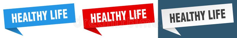 Healthy Life Banner. Healthy Life Speech Bubble Label Set Stock Vector ...