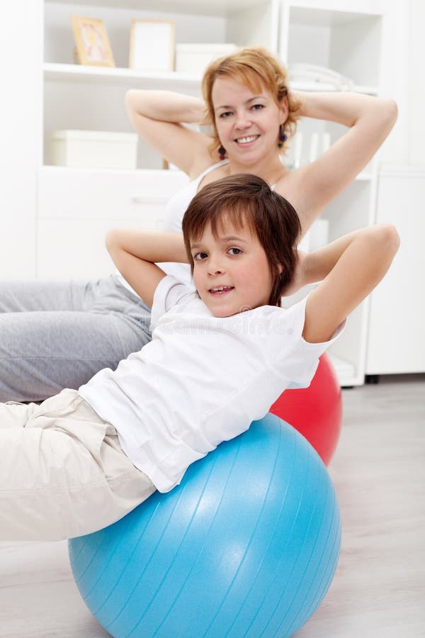 Healthy Life - Exercising at Home Stock Image - Image of female ...