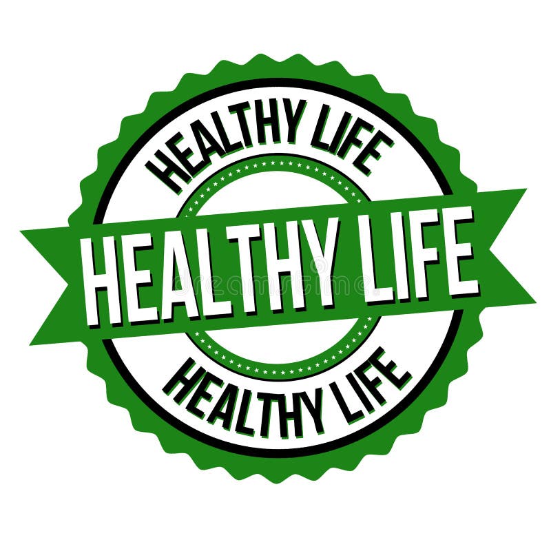 Healthy Life Label or Sticker Stock Vector - Illustration of abstract ...