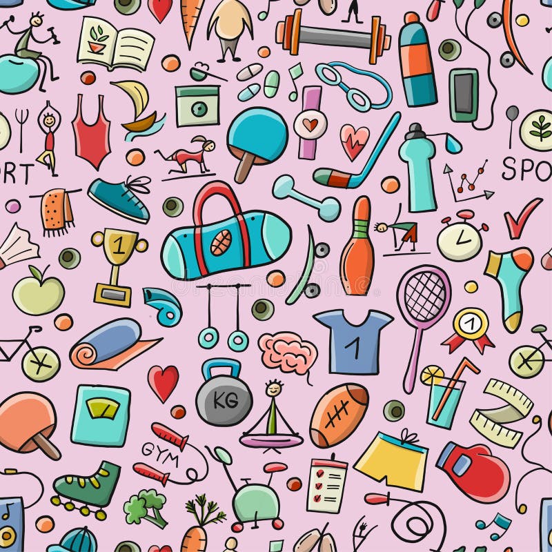 Healthy Lifestyle Background. Sport and Activity. Fintess Design ...