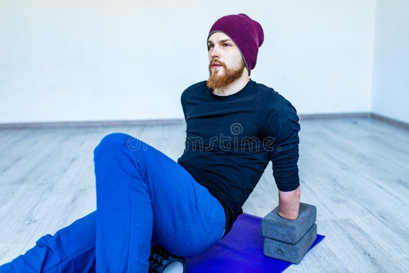 Healthy Lifestyle Concept - Man Making Exercises at Home Stock Image ...